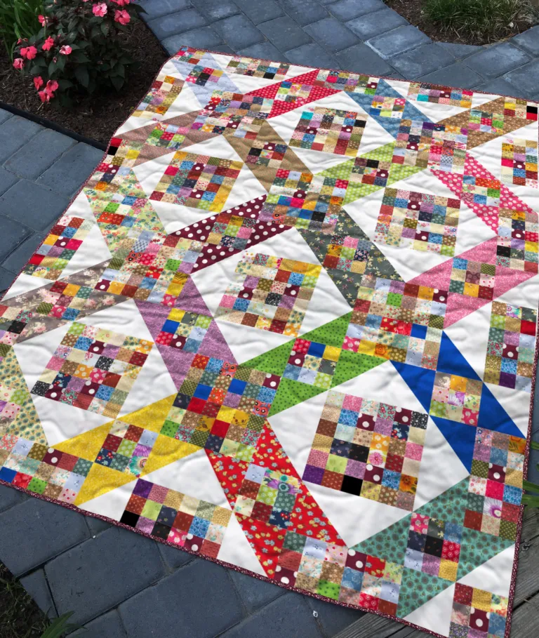 Garden of Scrappy Stars Quilt Pattern MayLily Quilt